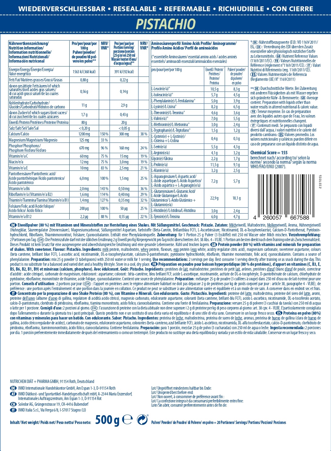 ACTIVE Pro 80 Pistazie, 500 g | Soledor